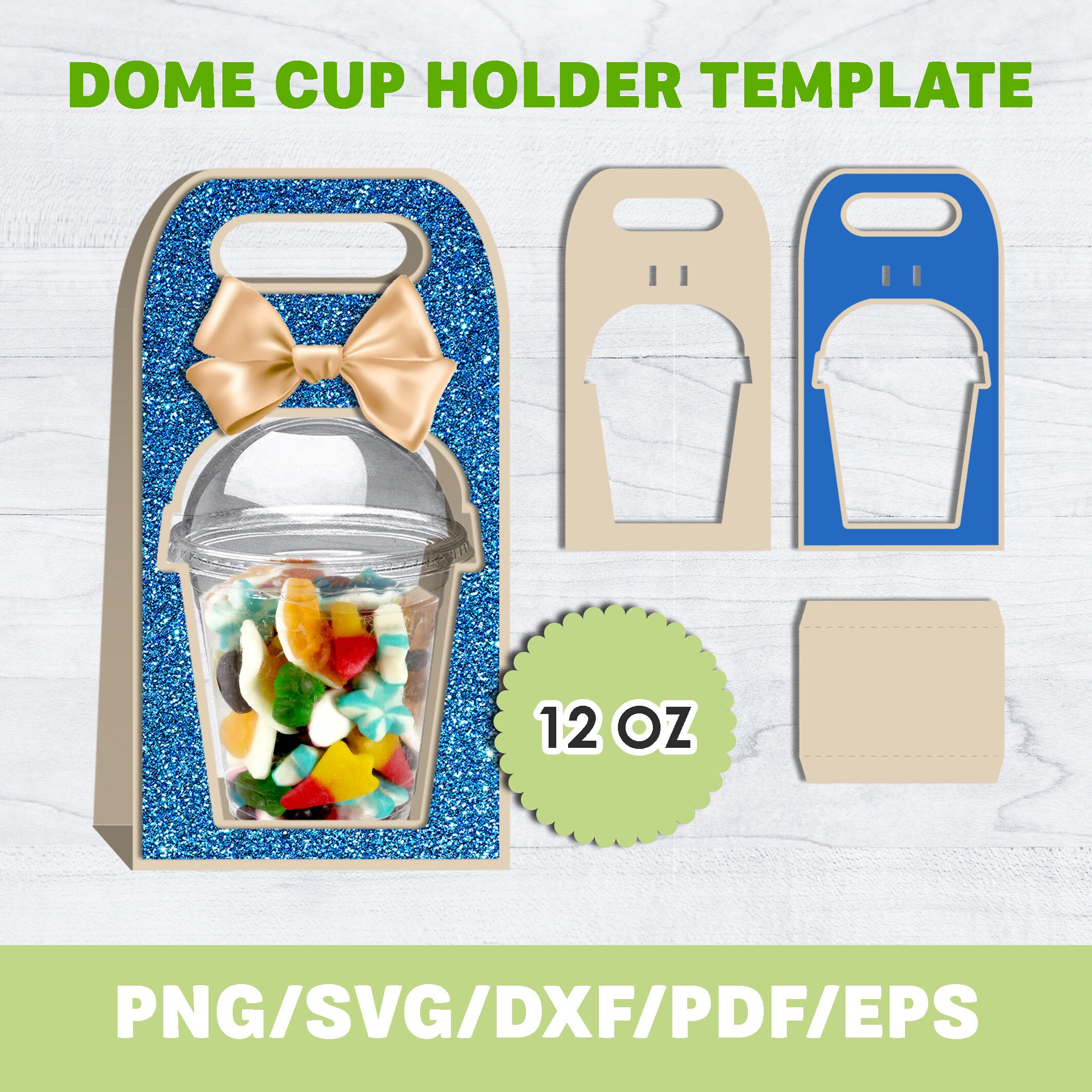 Dome Cup Holder Blank Template, BUNDLE, Smoothie Dome Box, DIY, Party ...