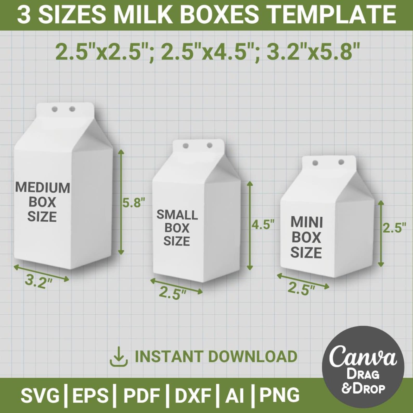 Milk Box Template, Bundle, Milk Favor Box Svg, Gift Box Template, Milk ...