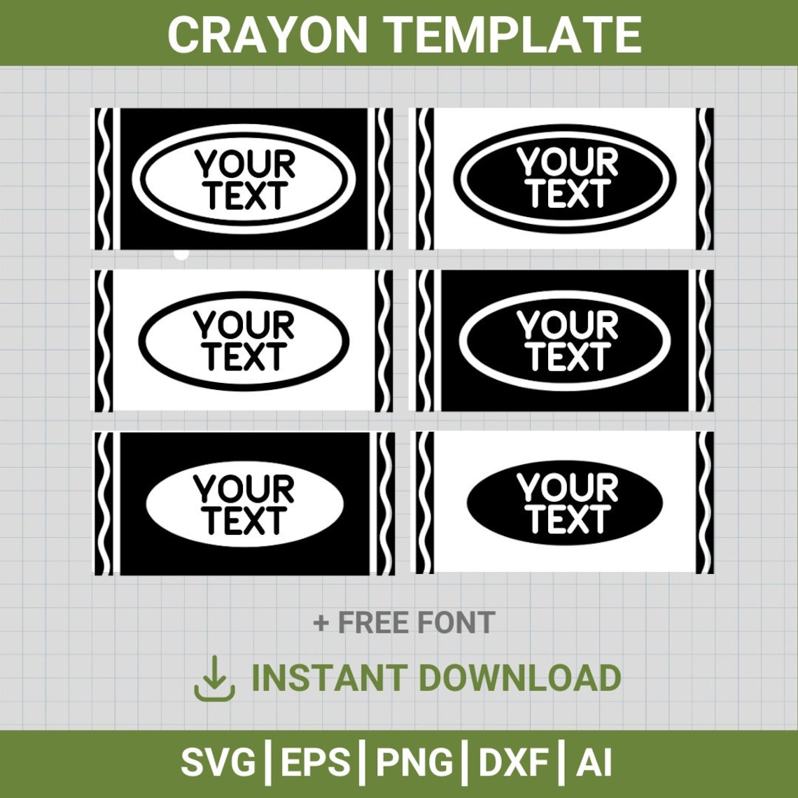 Editable Crayon Label Svg, Custom Crayon Wrapper Png, Personalized ...