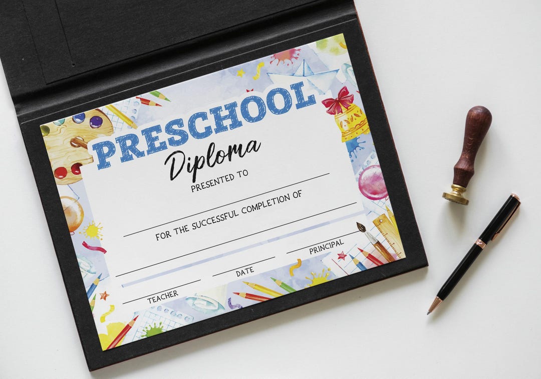 Preschool Diploma Editable Template, Personalized, Preschool Graduation ...