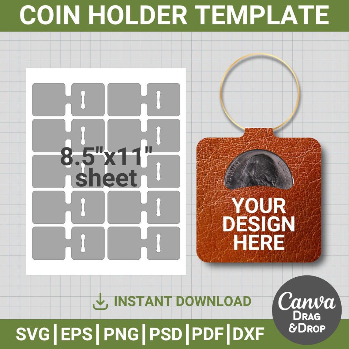 Coin Holder Template, Custom, DIY, Coin Folded Holder Blank Template ...