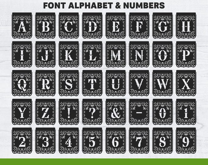 Alphabet Clip Art, PAPEL PICADO clipart, banner, uso comercial, colores ...