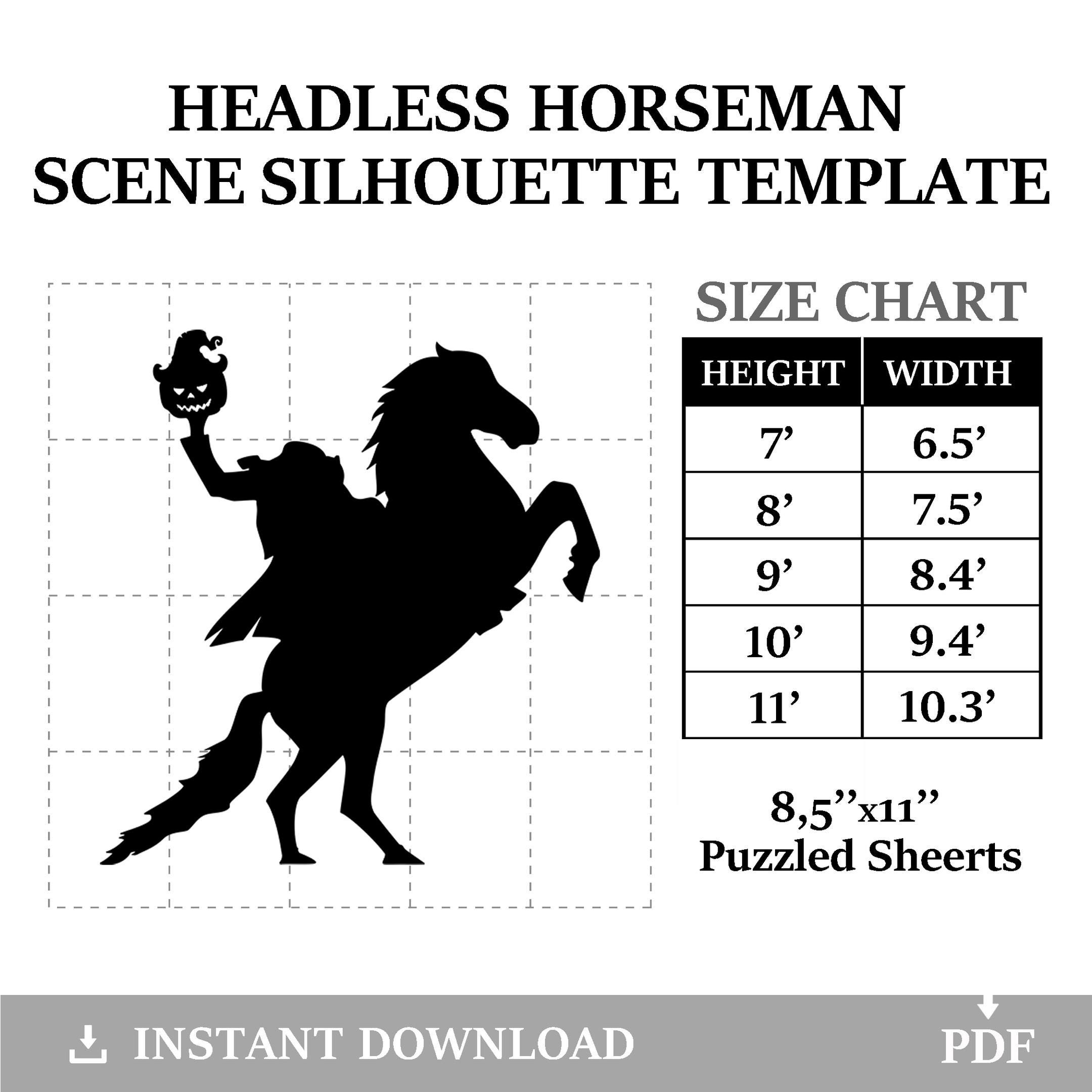 Headless Horseman Template, Halloween Scene Lawn Decor, Life Size ...