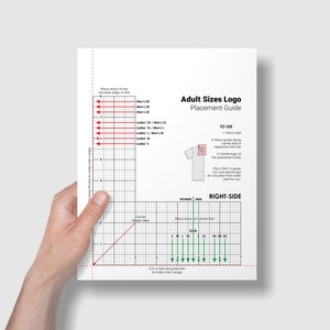 T-shirt Embroidery Logo Placement Guides, Adult Size, Left & Right Side ...