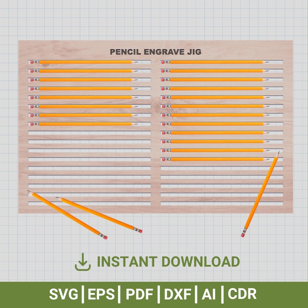Pencil Engraving Jig Svg Template for Standard Pens, Instant Download ...