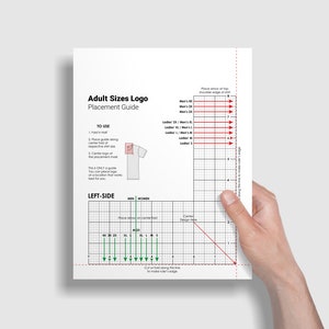 T-shirt Embroidery Logo Placement Guides, Adult Size, Left & Right Side ...