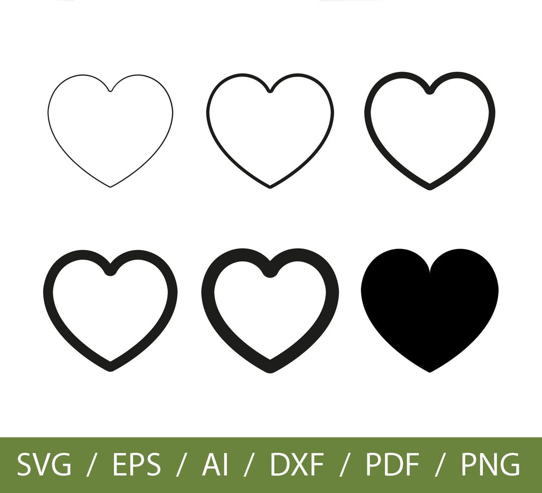 Hearts Svg Bundle, Heart Outline Svg, Valentine's Day Svg, Cut Files ...