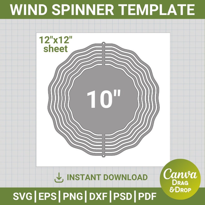 10 Inches Wind Spinner Blank Template Svg, Png, Canva, Drag & Drop ...