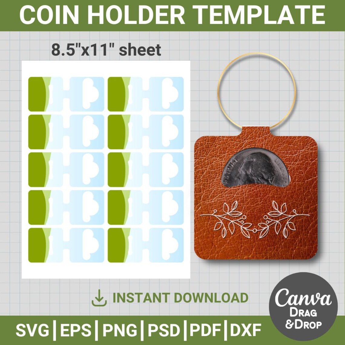 Coin Holder Template, Custom, DIY, Coin Folded Holder Blank Template ...