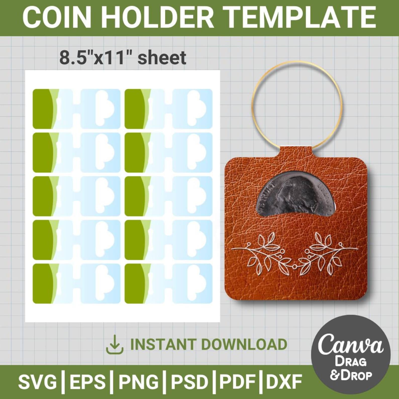 Coin Holder Template, Custom, DIY, Coin Folded Holder Blank Template ...