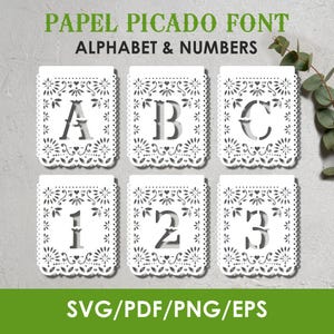 Papel Picado Font Svg, Png, Papel Picado Letters, PDF, Mexican Bunting ...