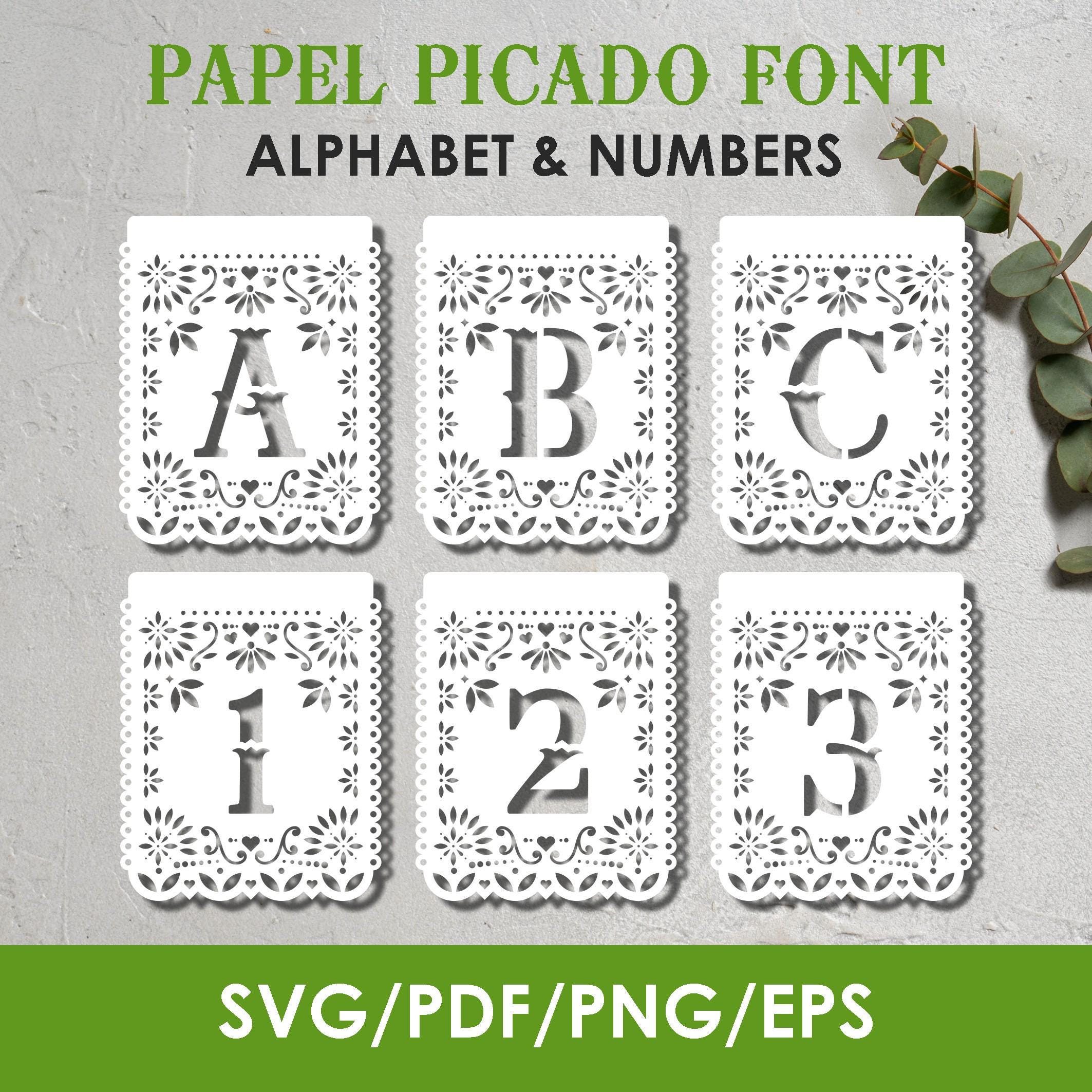 Papel Picado Font Svg, Png, Papel Picado Letters Numbers, Day of the ...
