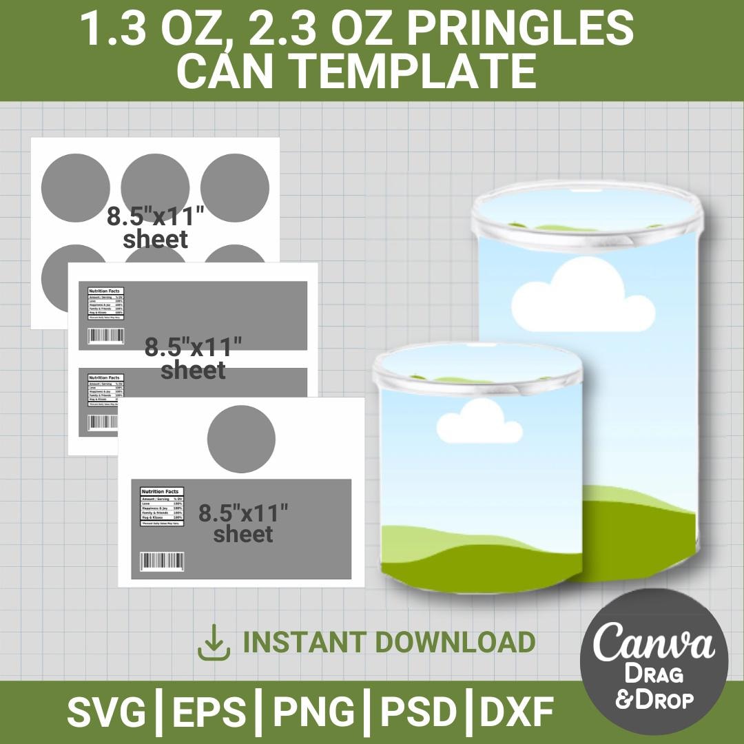 Pringles Can Labels Template, Bundle, Pringles Wrap Blank Template, DIY ...