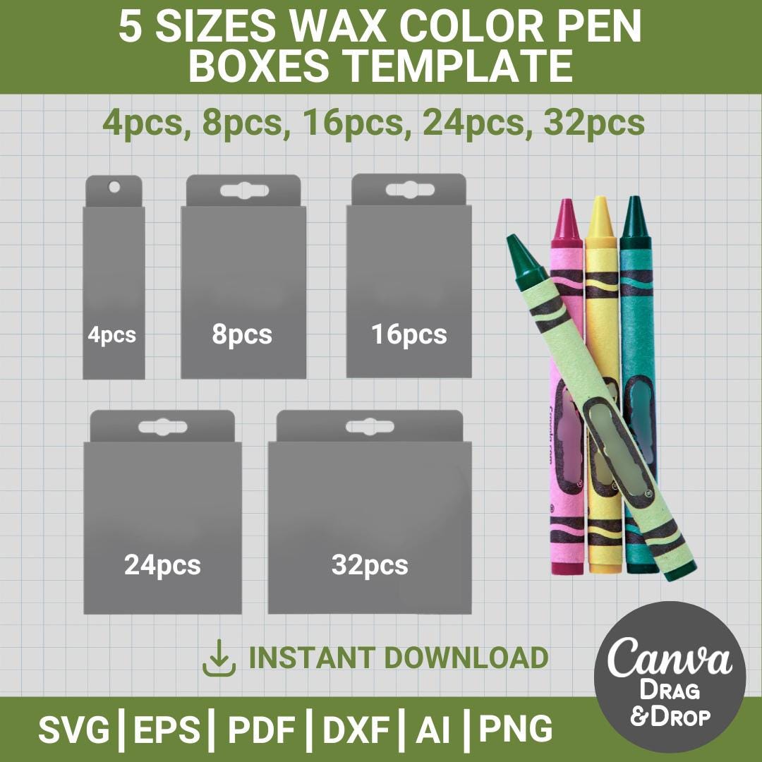 Crayon Box Template, Bundle, Wax Crayon Box Blank Template, DIY, Party ...