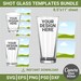 Shot Glass Template, Bundle, 1.5 Oz, 2 Oz, 3 Oz, Shot Glass Wrapper ...