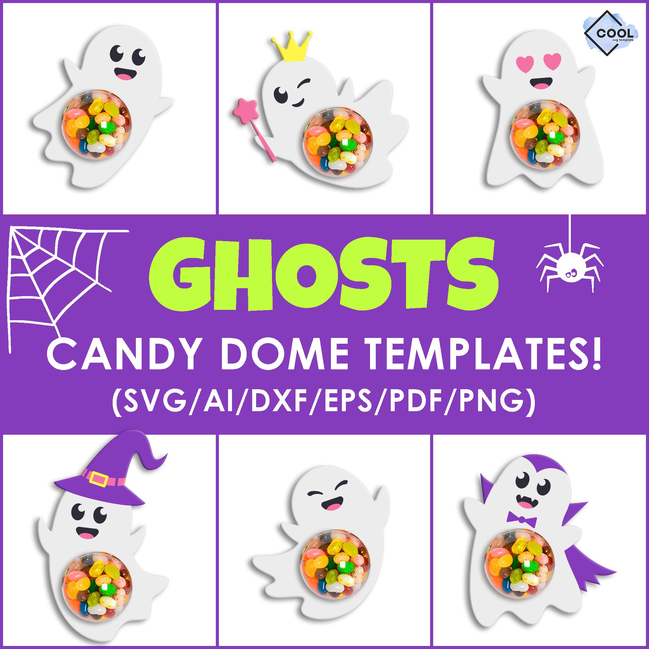 6x Ghost Candy Dome Svg, Halloween Candy Holder Svg, Instant Download ...