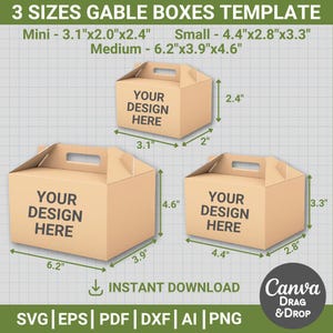 Gable Box Template, Bundle, DIY, Gable Box Svg, Box Blank Template, Png ...