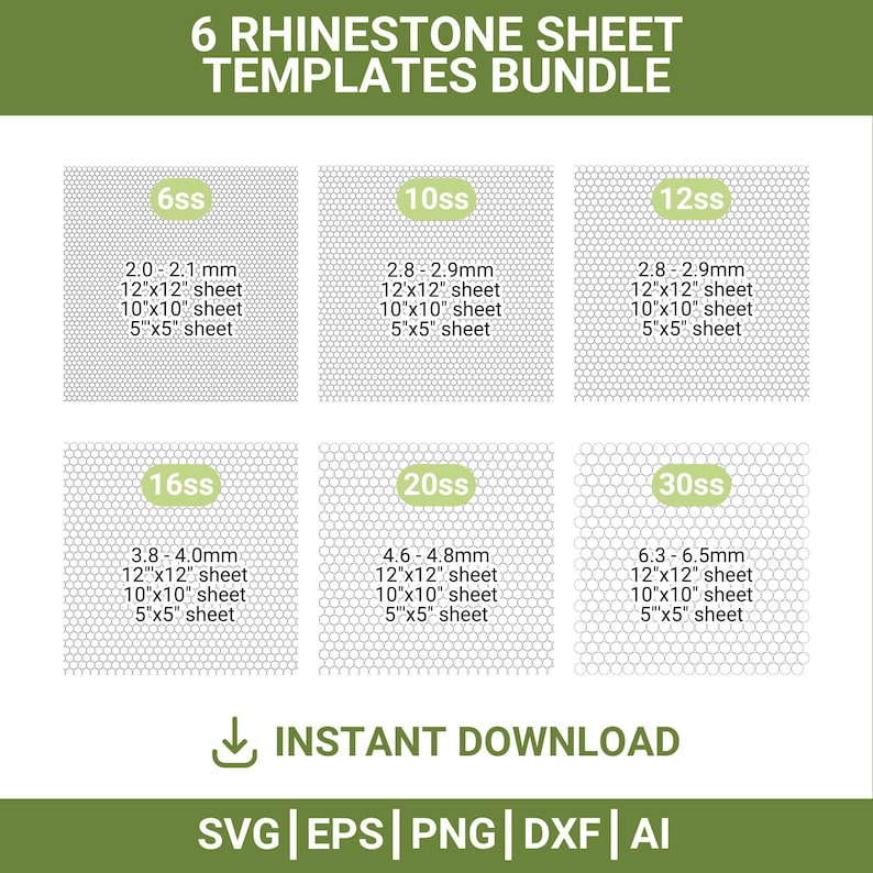 Rhinestone Sheet Template, BUNDLE, Honeycomb Pattern, DIY, Svg, Png ...