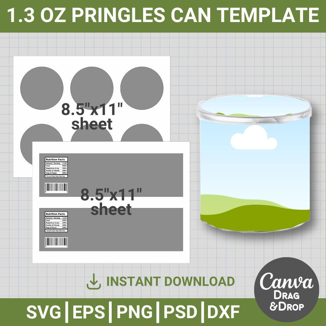 1.3 Oz Pringles Can Labels Template, Pringles Wrap Blank Template, DIY ...