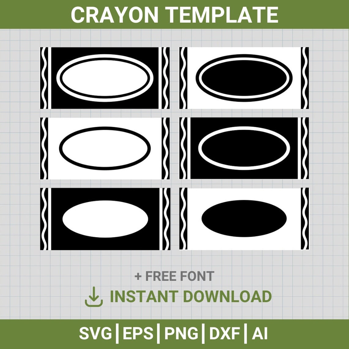 Editable Crayon Label Svg, Custom Crayon Wrapper Png, Personalized ...