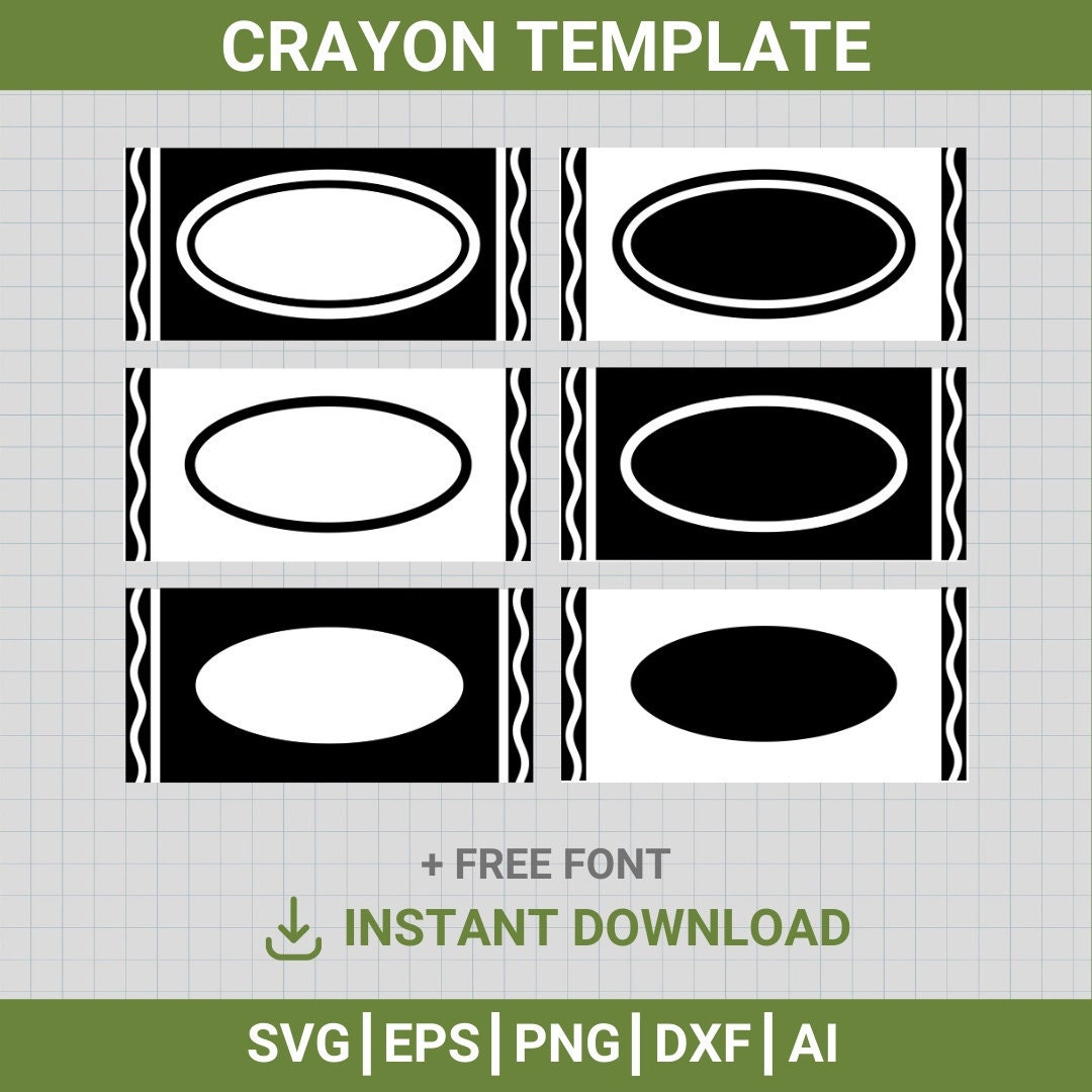 Editable Crayon Label Svg, Custom Crayon Wrapper Png, Personalized ...