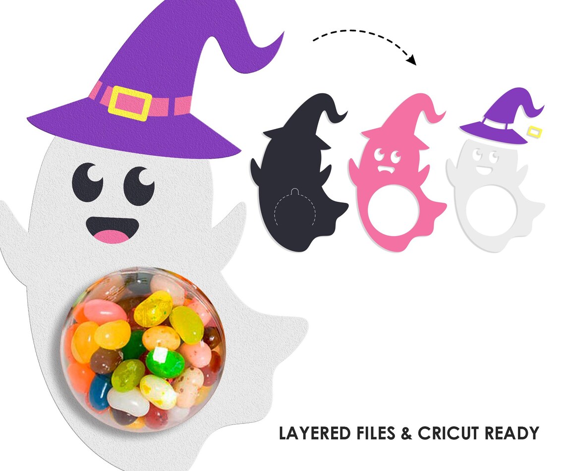 6x Ghost Candy Dome Svg, Halloween Candy Holder Svg, Instant Download ...