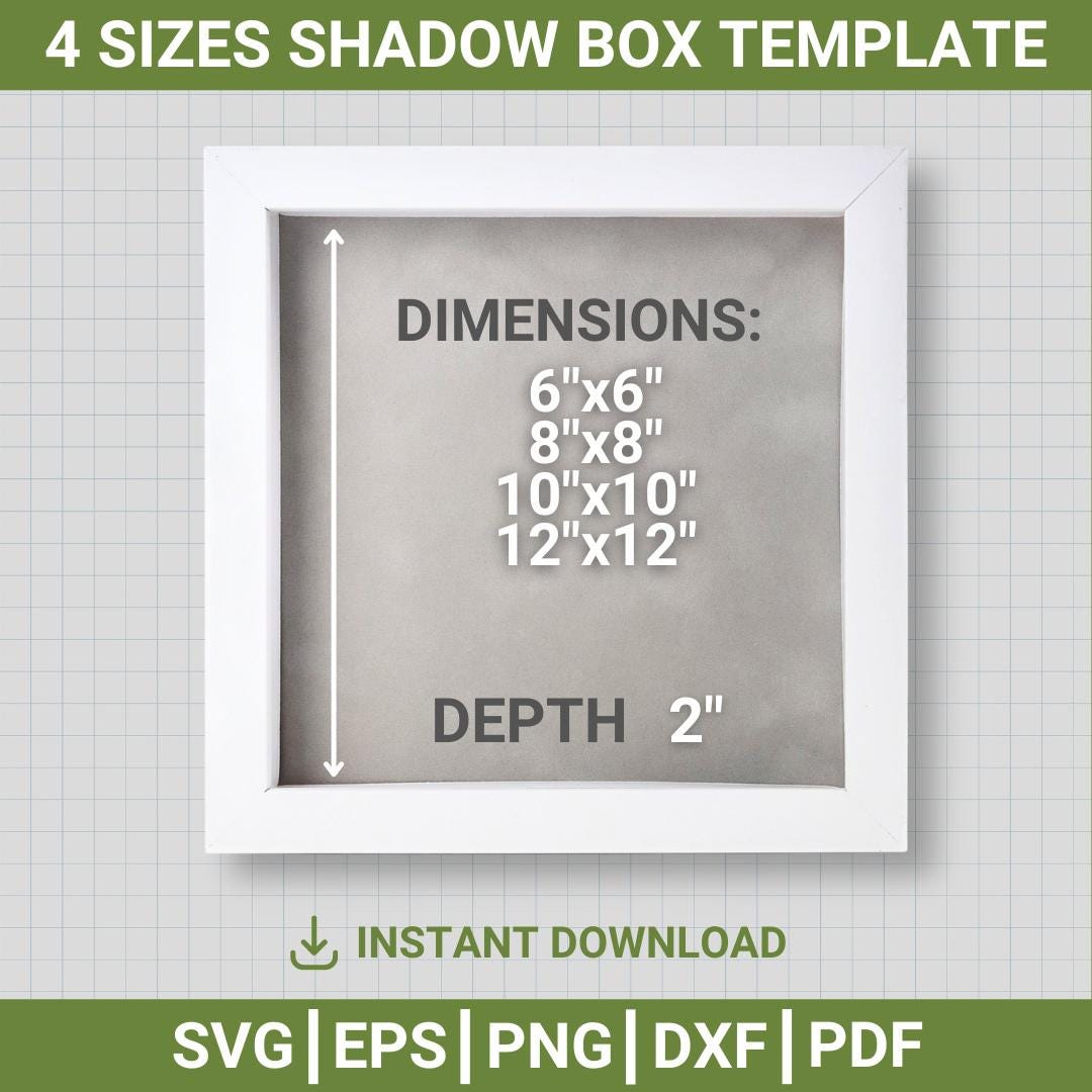 Shadow Box Frame Template, Bundle,diy, Square, Cardstock Frame Svg ...
