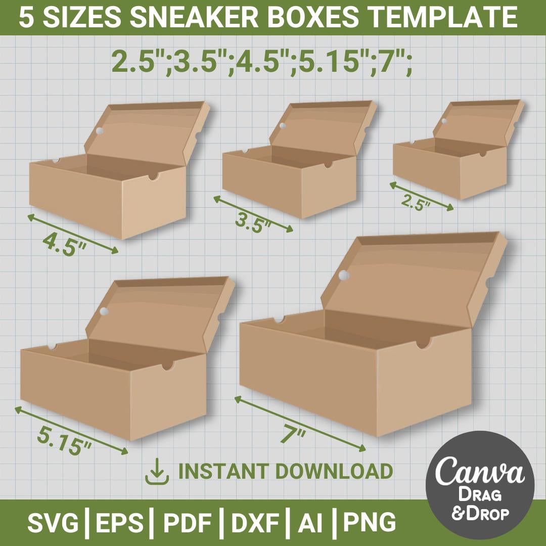Shoe Box Template, Bundle, Sneaker Box Template Svg, DIY, Gift Box ...