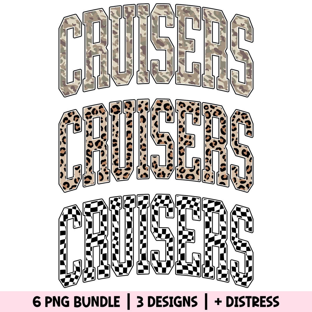 Cruisers PNG Mascot Sublimation Bundle Camo Leopard Checker Camouflage ...