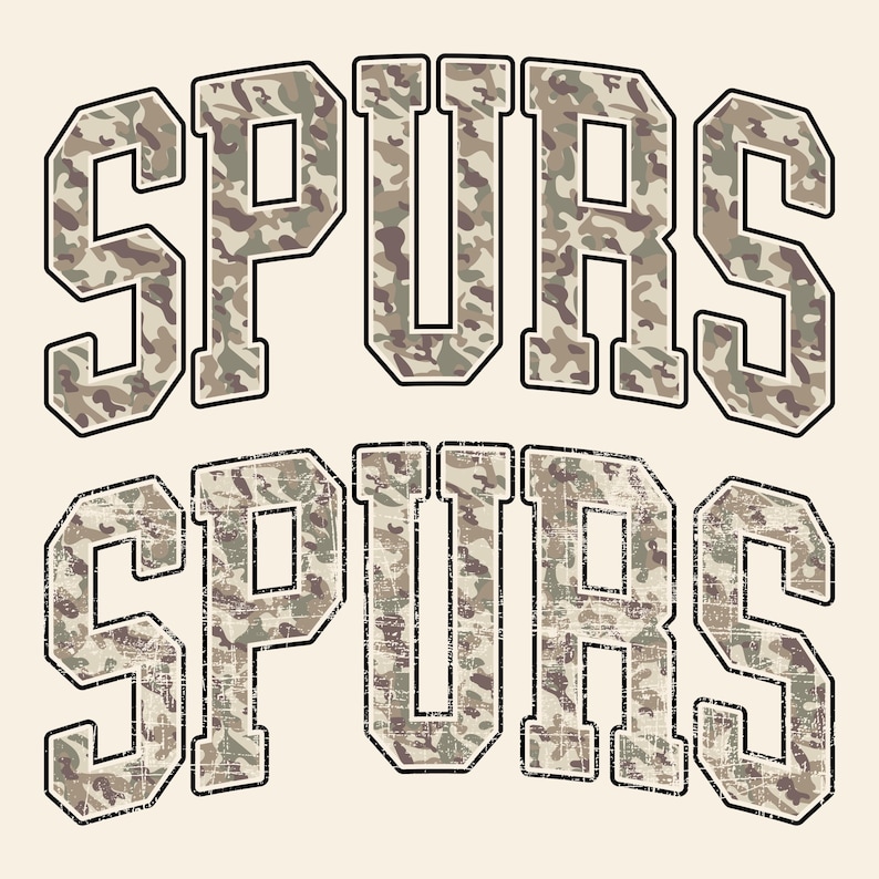 Spurs PNG Mascot Sublimation Bundle Camo Leopard Checker Camouflage ...