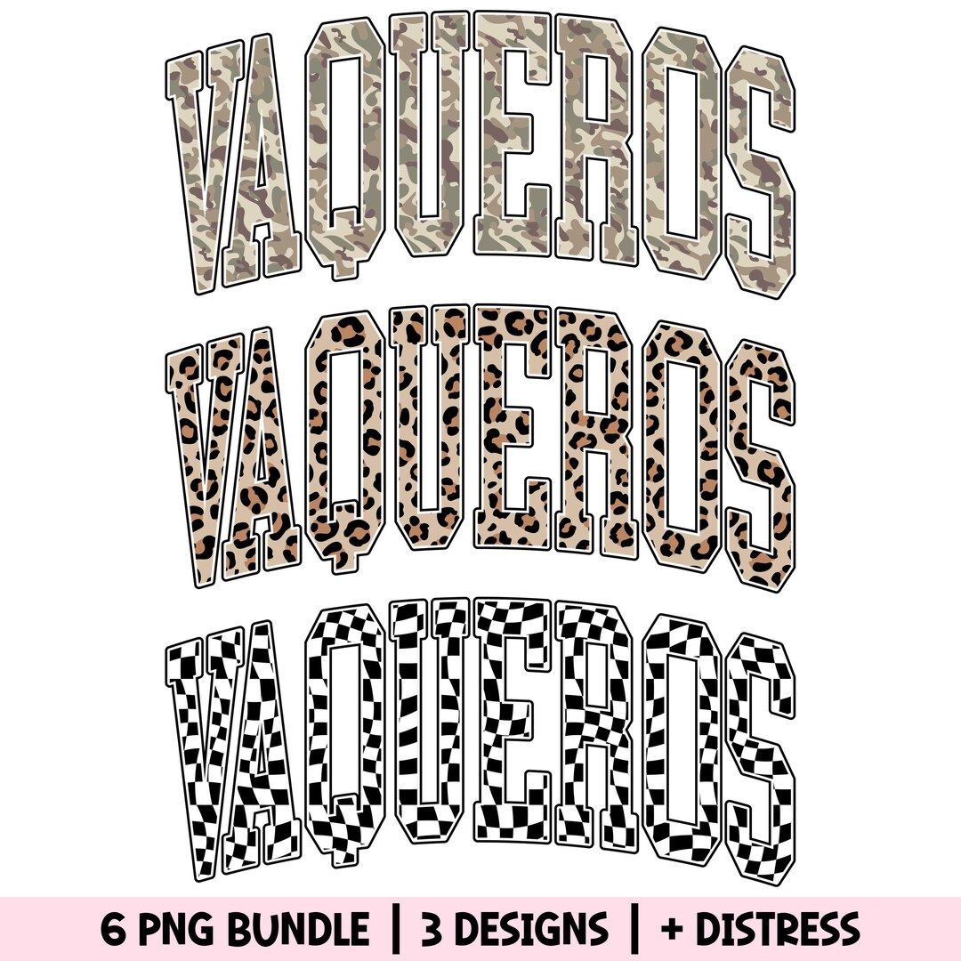 Vaqueros PNG Mascot Sublimation Bundle Camo Leopard Checker Camouflage ...