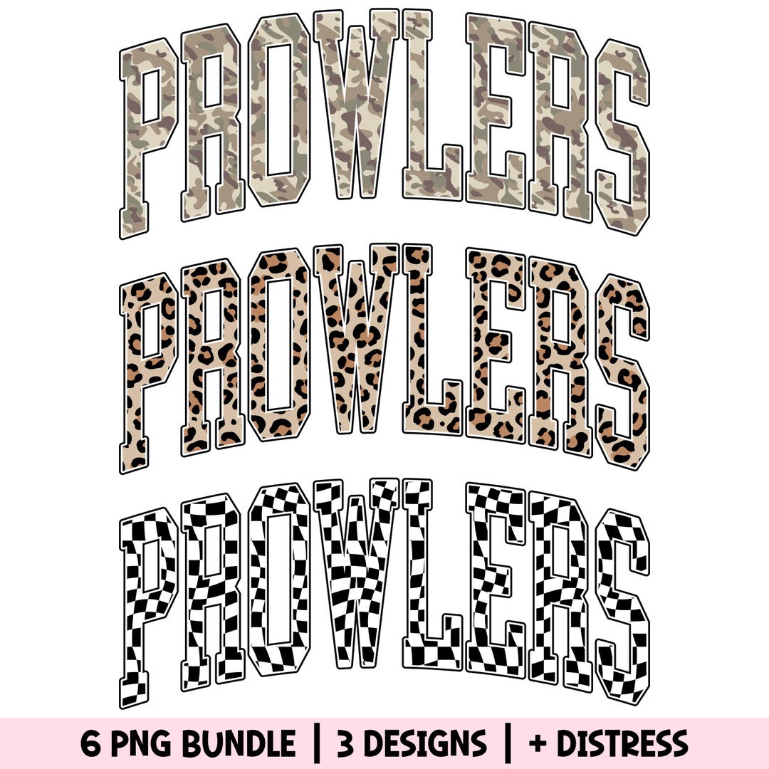 Prowlers PNG Mascot Sublimation Bundle Camo Leopard Checker Camouflage ...
