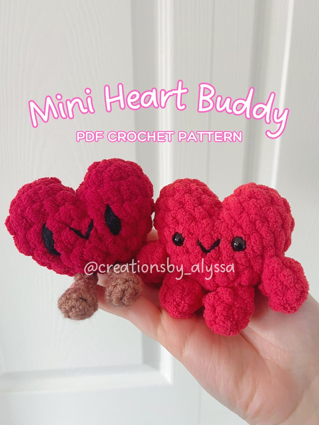 Mini Heart Buddy PDF Crochet Pattern | Beginner Friendly Valentines Day ...