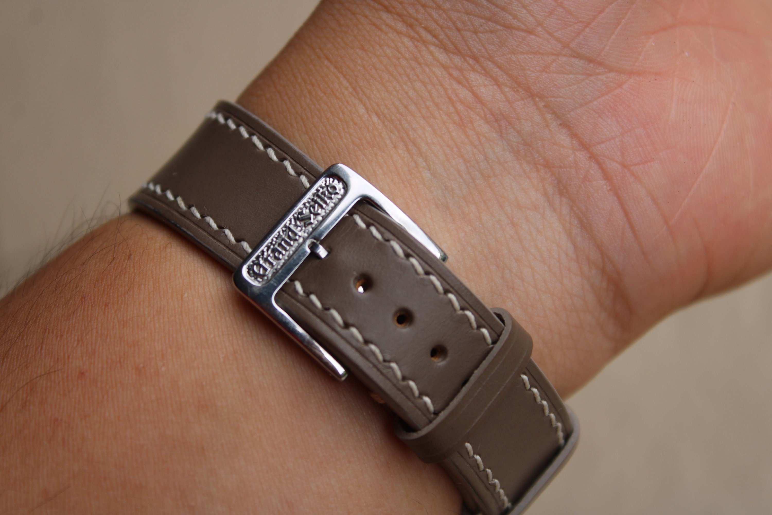 Taupe Buttero Italian Calf Leather Strap Handmade Leather | Etsy