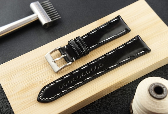 Black Shinki Hikaku Shell Cordovan padded Handmade Leather - Etsy