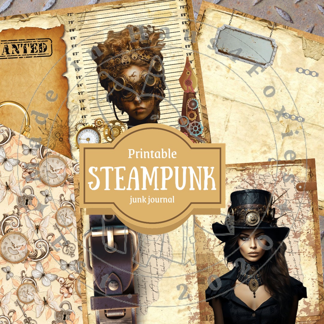 STEAMPUNK Journal Kit Digital Download, STEAMPUNK Junk Journal, Digital ...