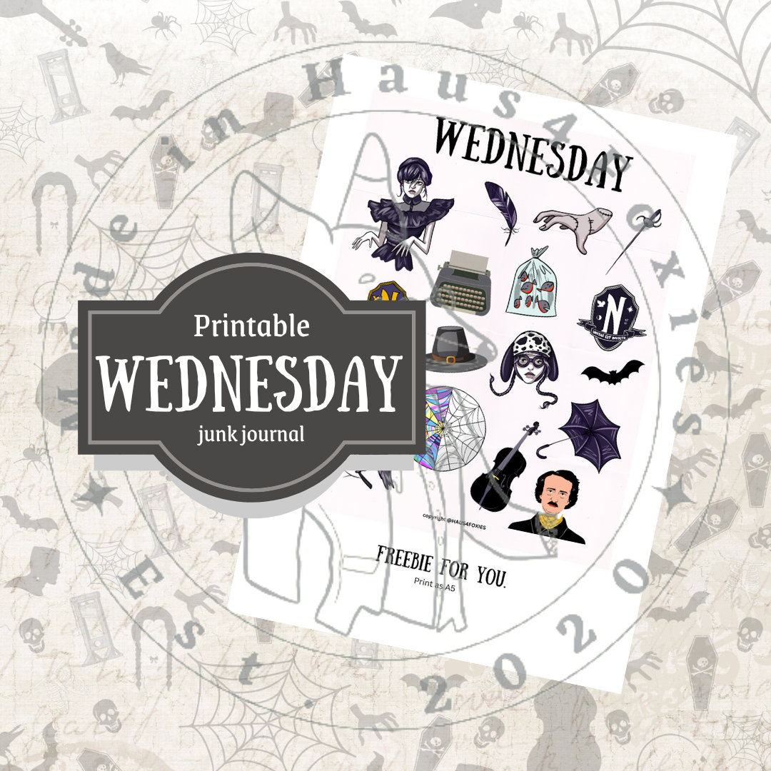 Wednesday Addams Journal Kit Digital Download, Wednesday Junk Journal ...