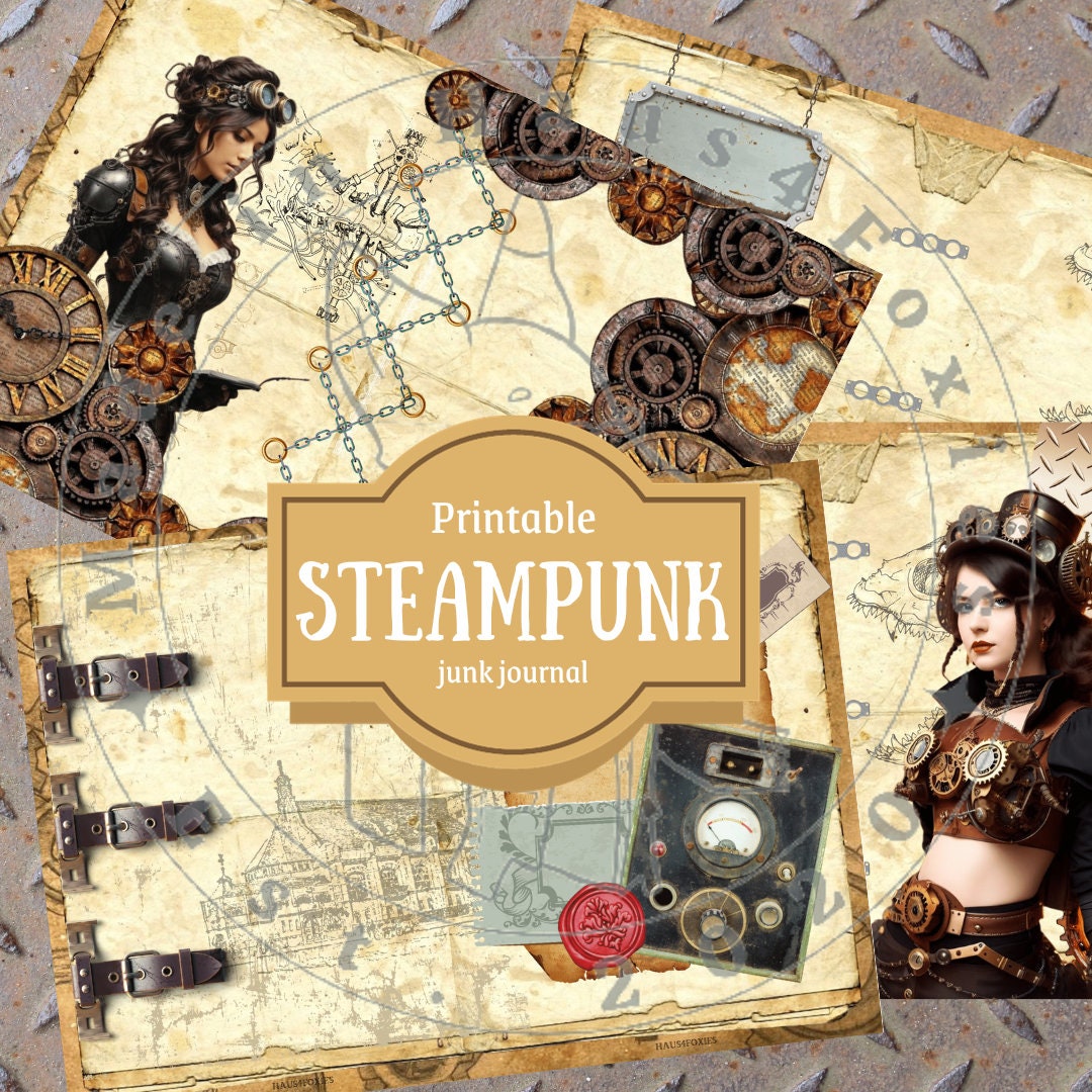 STEAMPUNK Journal Kit Digital Download, STEAMPUNK Junk Journal, Digital ...