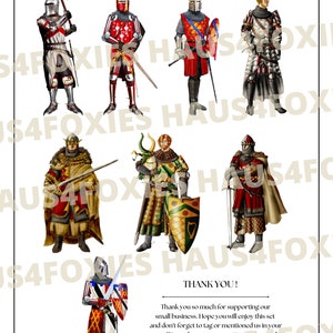Medieval Knight Stickers Printables 20 UNREPEATED CHARACTERS, Knights ...