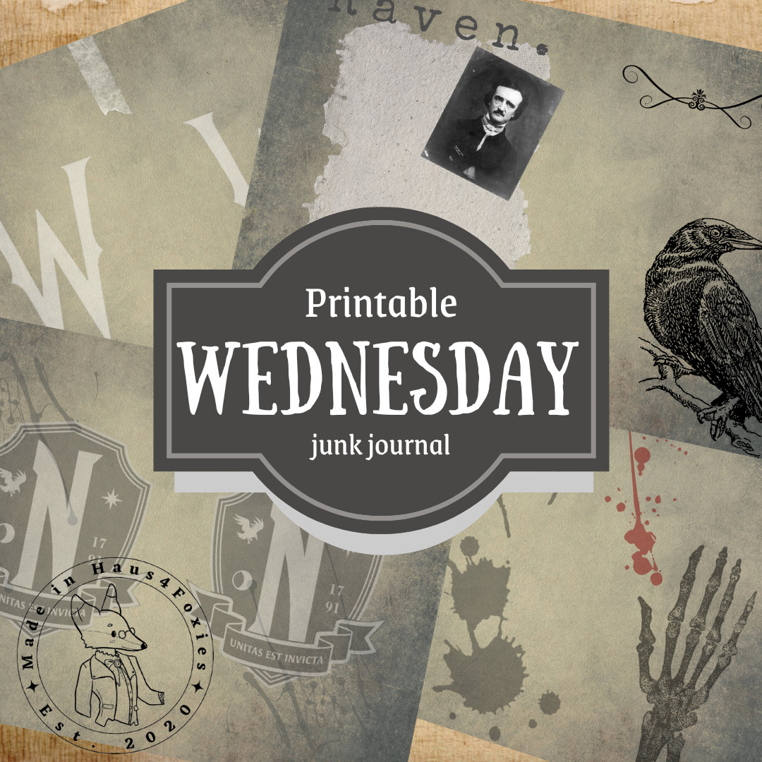 Wednesday Addams Journal Kit Digital Download, Wednesday Junk Journal ...