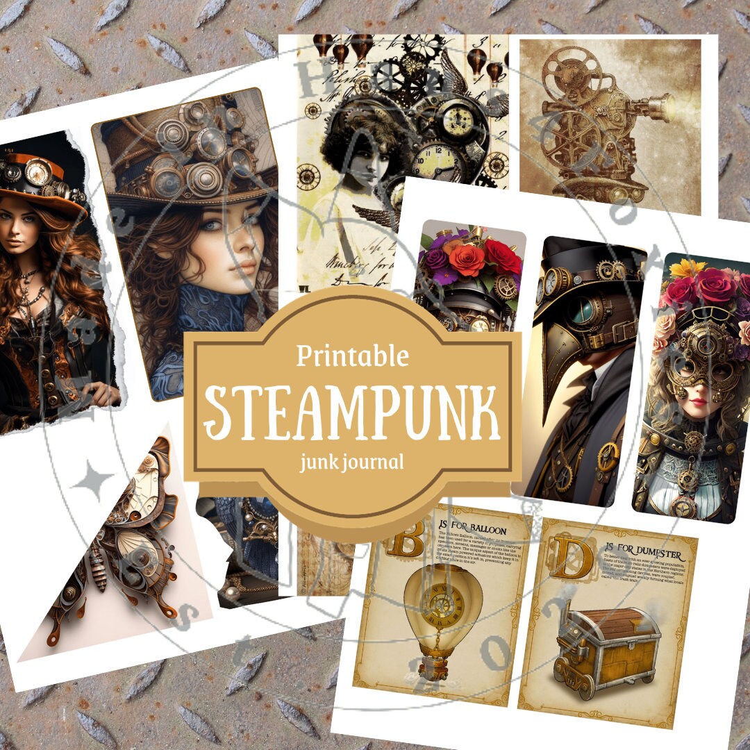 STEAMPUNK Journal Kit Digital Download, STEAMPUNK Junk Journal, Digital ...