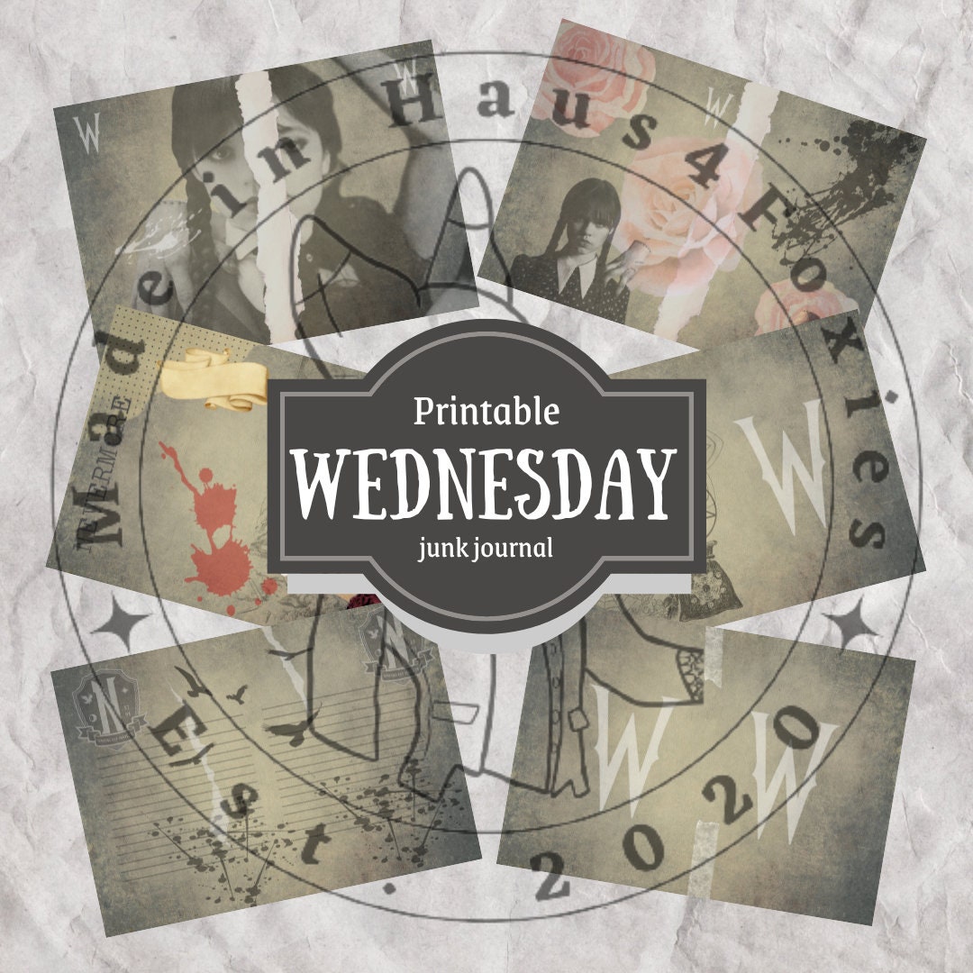 Wednesday Addams Journal Kit Digital Download, Wednesday Junk Journal ...
