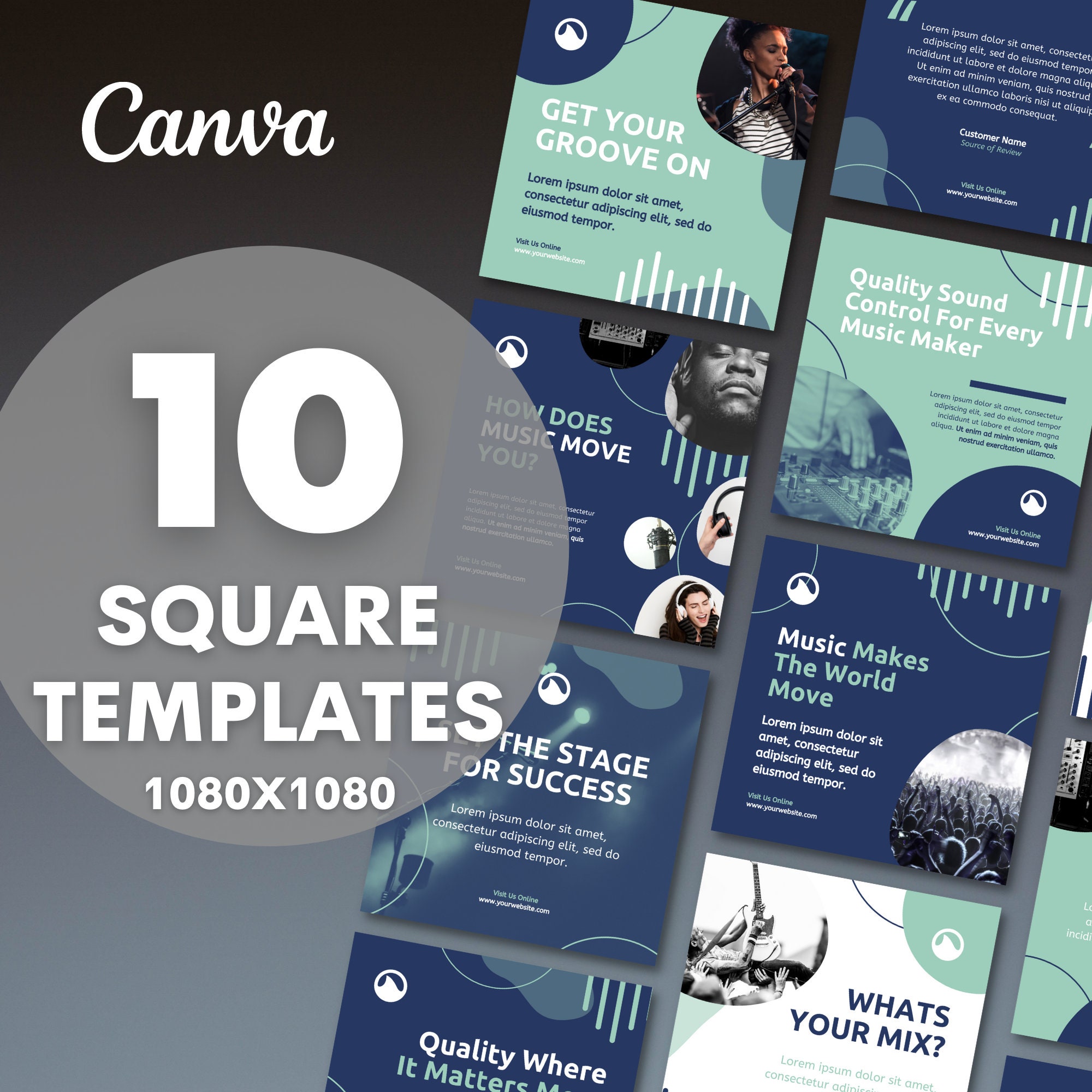 30 Social Media Canva Templates | Music Industry | Bright Bold | Easily ...
