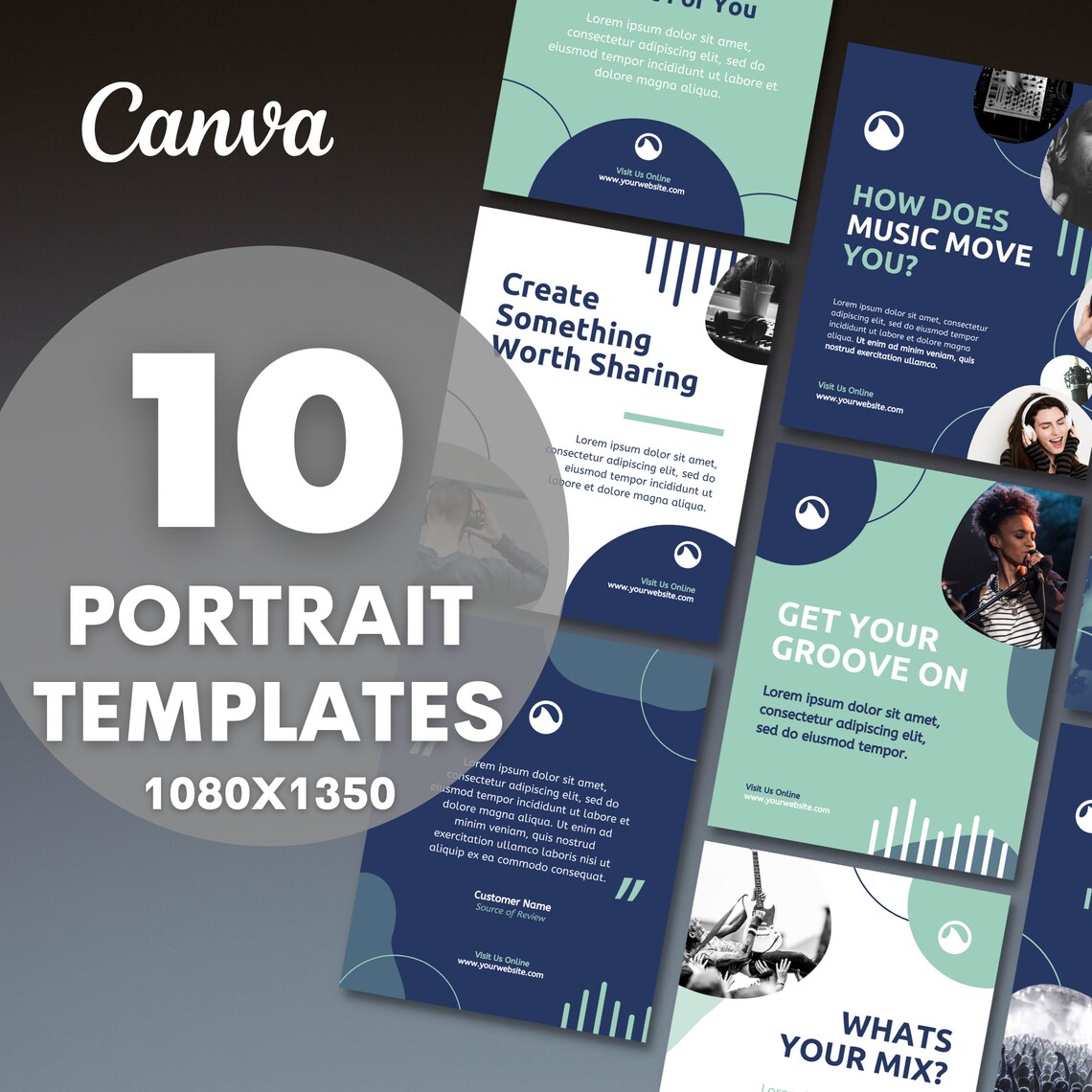 30 Social Media Canva Templates | Music Industry | Bright Bold | Easily ...