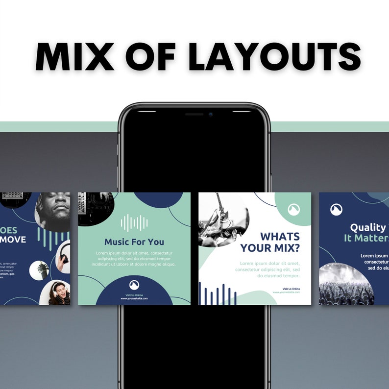 30 Social Media Canva Templates | Music Industry | Bright Bold | Easily ...