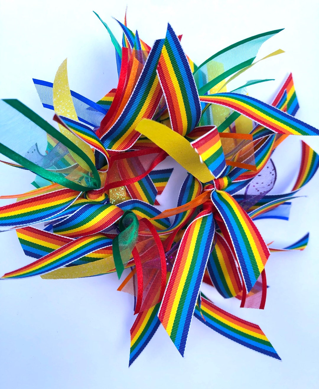 Rainbow Ribbon Hair Accessory, PRIDE Hair Tie, Rainbow Hair Scrunchie ...