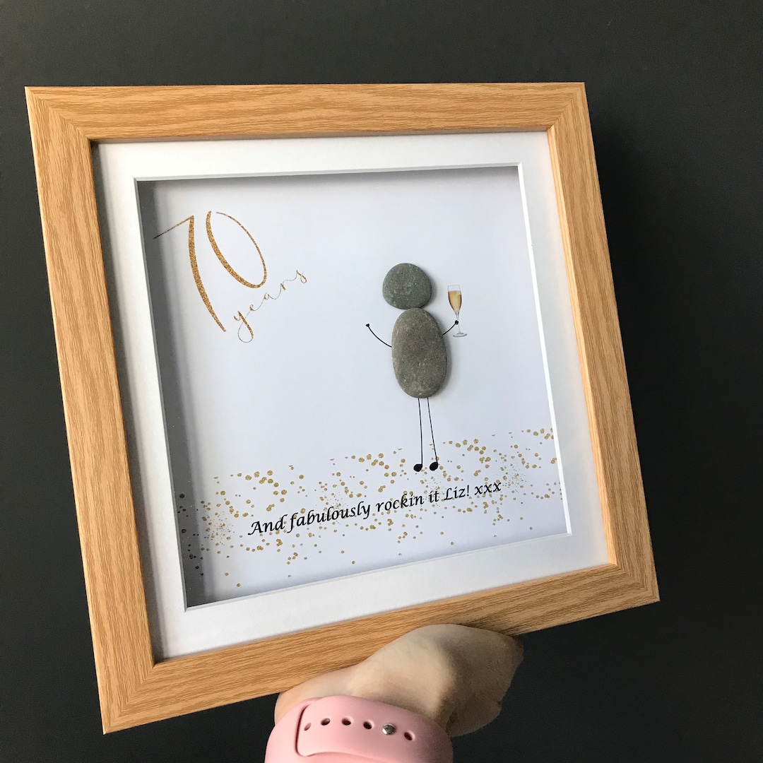 70th Birthday Gifts for Women, 70th Birthday Pebble Art, Friend 70th ...