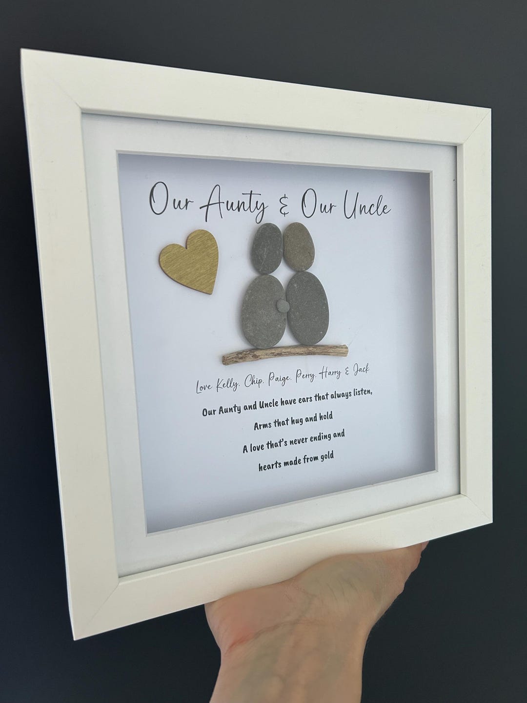 Aunt Uncle Pebble Art, Gifts for Aunty and Uncle, Family Pebble Art ...