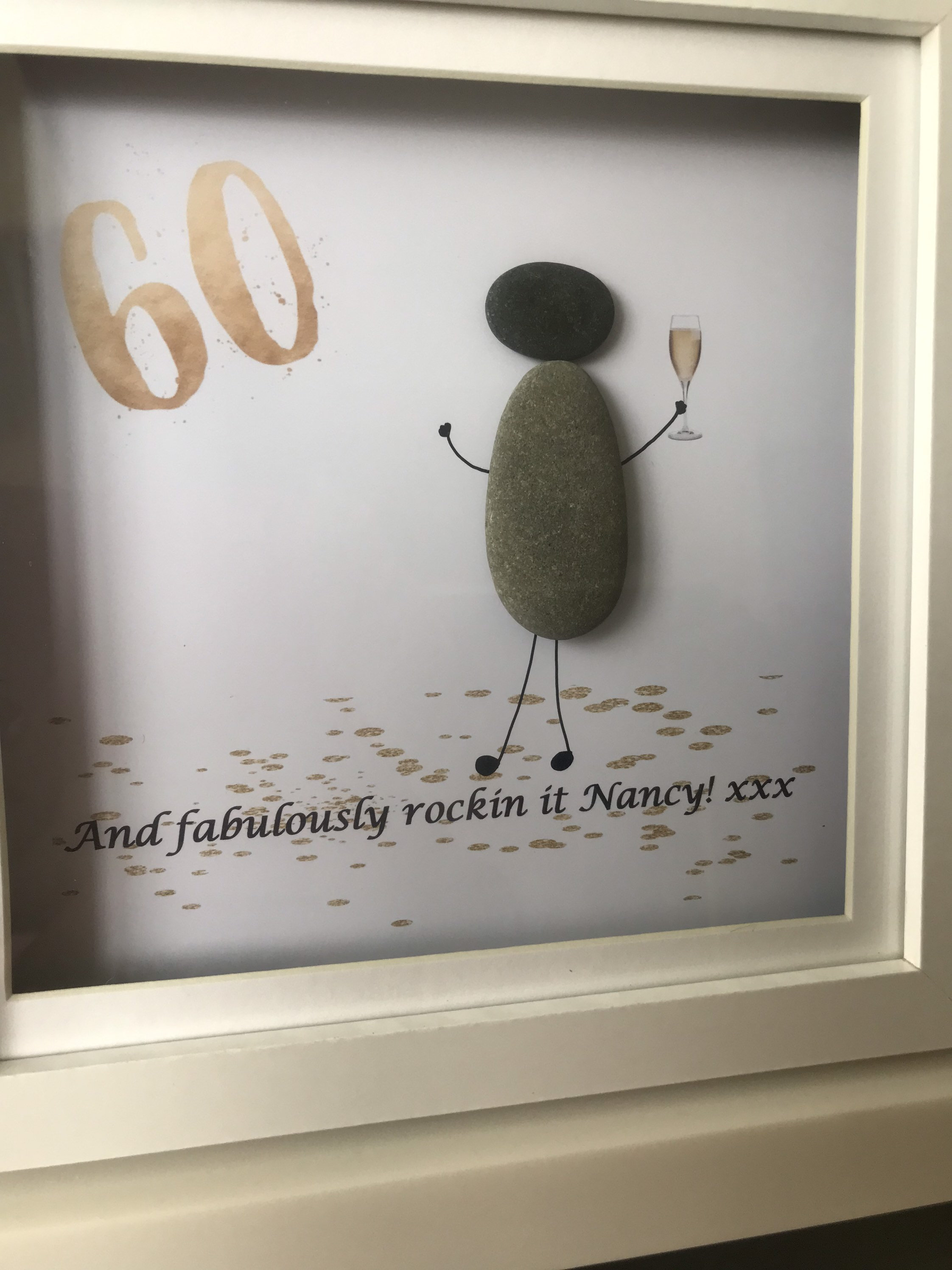 60th Birthday Gifts for Women, 60th Birthday Pebble, 60th Frame Friend ...