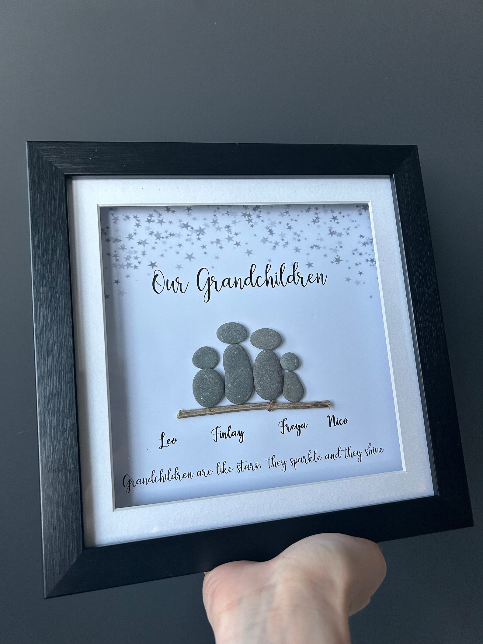 Pebble Art Grandchildren, Pebble Art Grandparents,pebble Family Art ...